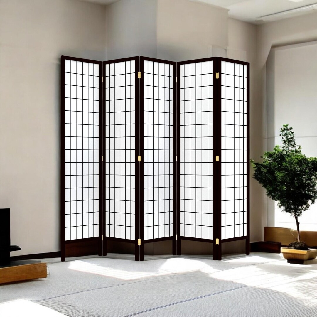 Japanese Style Room Divider: Natural Wood Partition Separator for Home ...