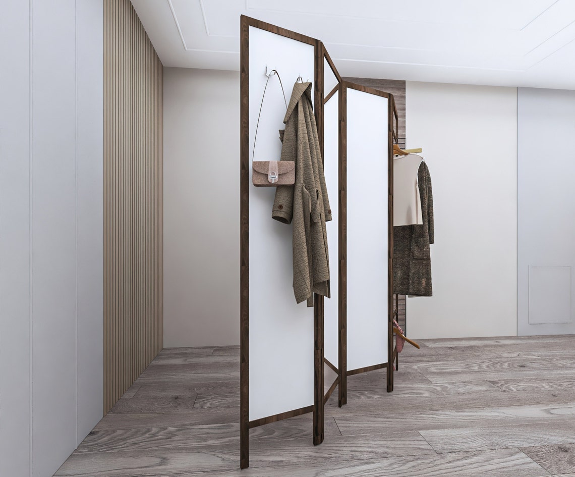 Mirrored Clothes Hanger & Dressing Cabin Screen Separator – Space ...