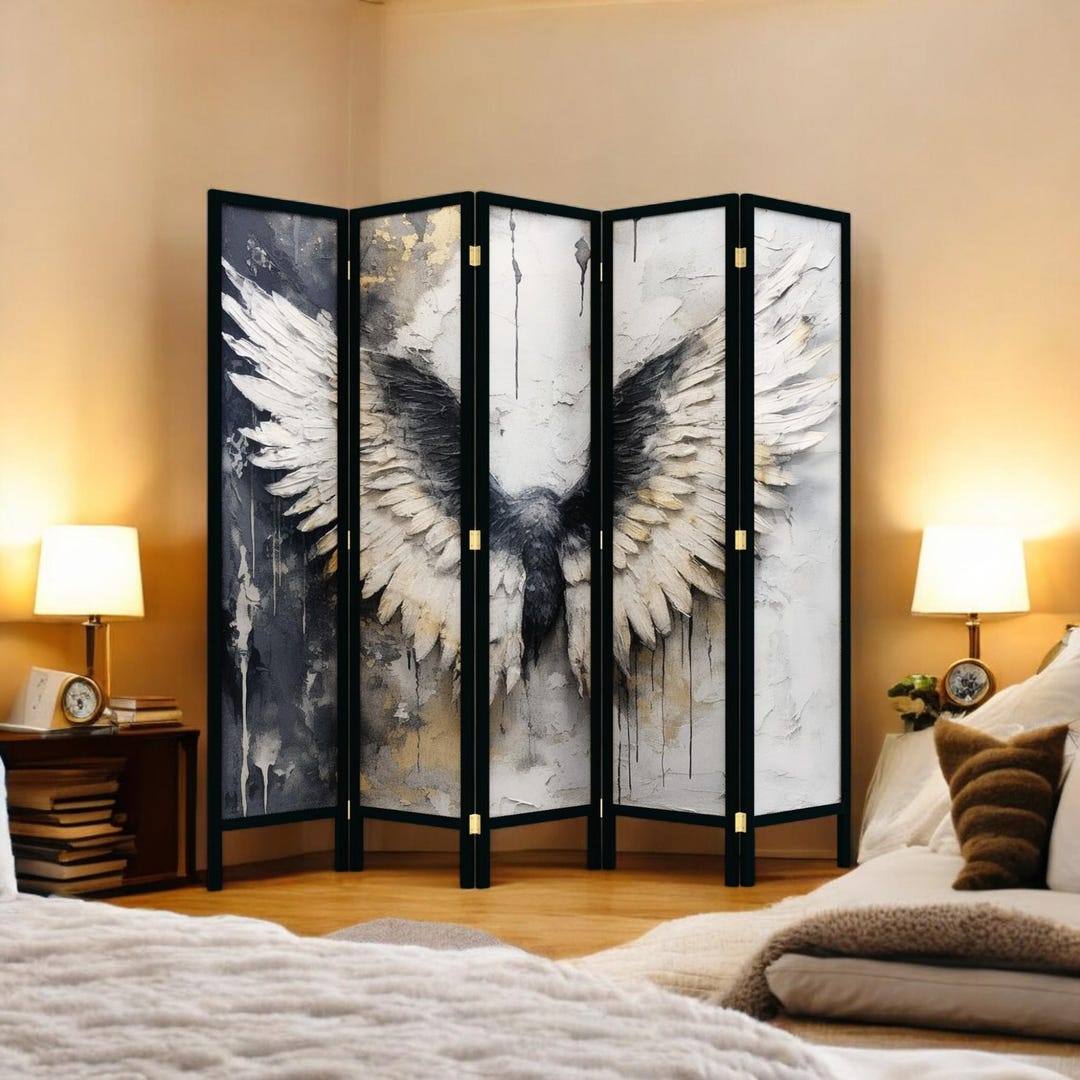 Handmade Wood, Angel Wings Room Divider, Decorative Divider, Dressing ...