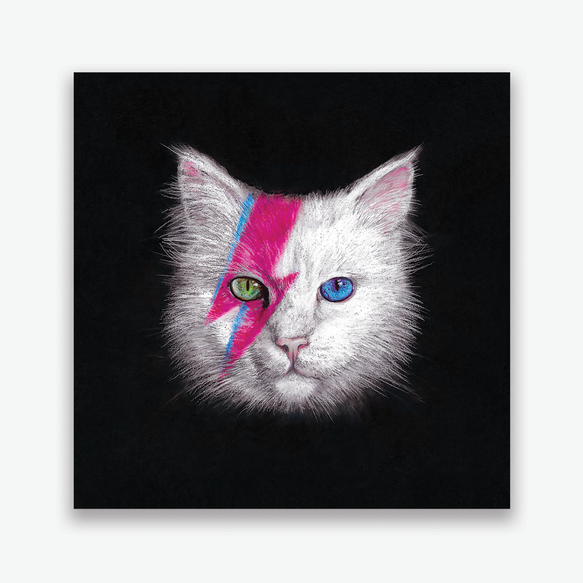 David Meowie Glam Cat Wall Art Print Black Red Blue - Etsy Canada