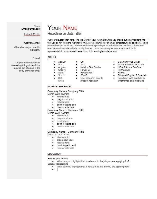 Resume Template Minimalist Design - Etsy