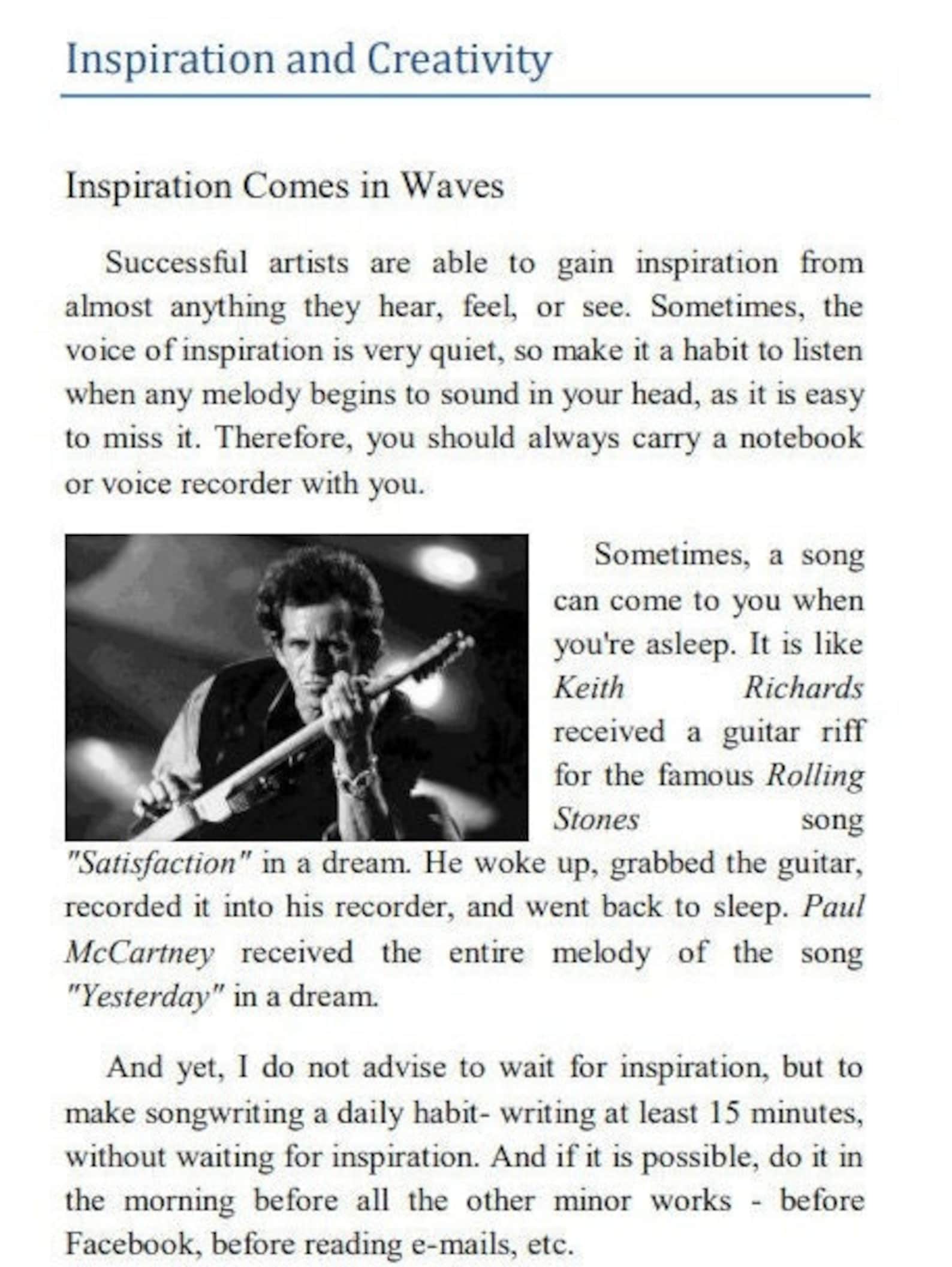 Songwriting Book Printable, How to Write A Song, Tips, Guide ...