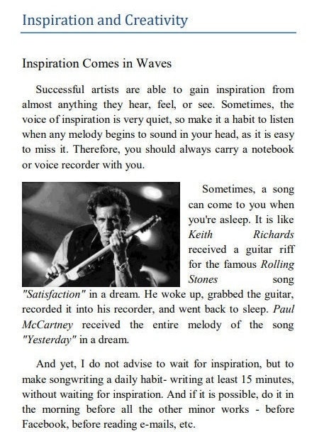 Songwriting Book Printable, How to Write A Song, Tips, Guide ...