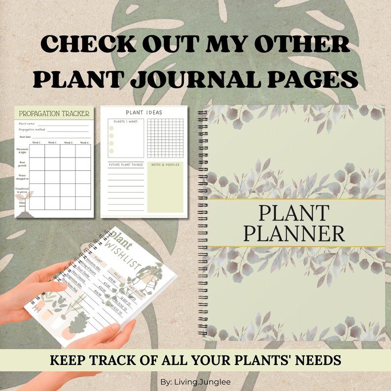 Printable Yearly Plant Goal Tracker | Houseplant Planner | Botanical ...