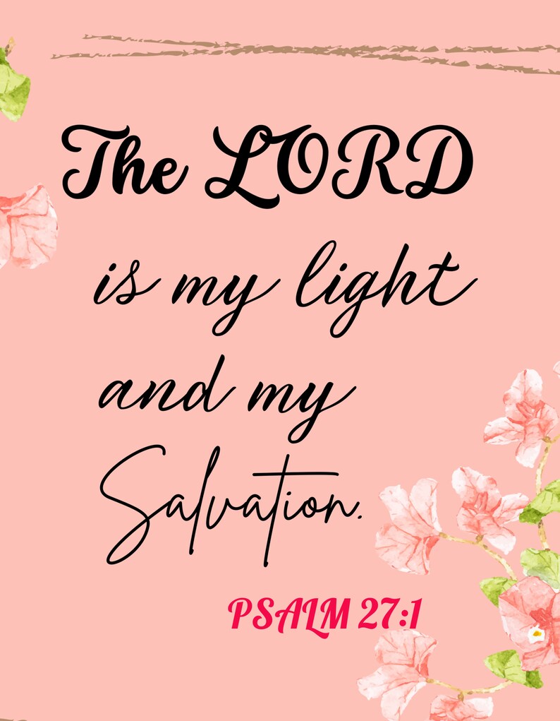 Inspirational Christian Bible Verse the Lord is My Light and Salvation ...