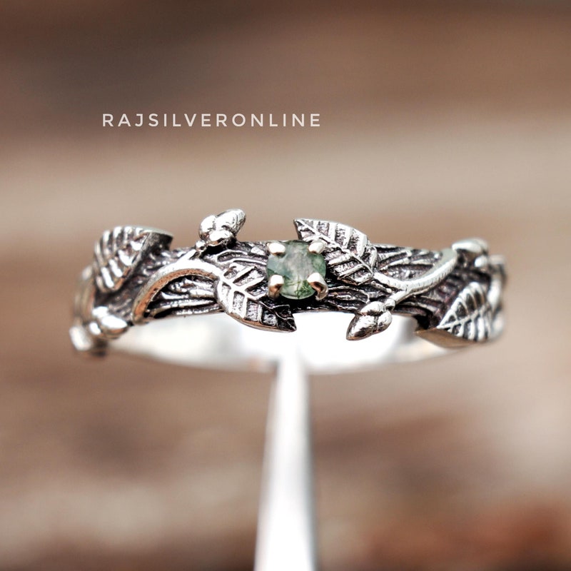 Ring Silver Elven Green - Etsy