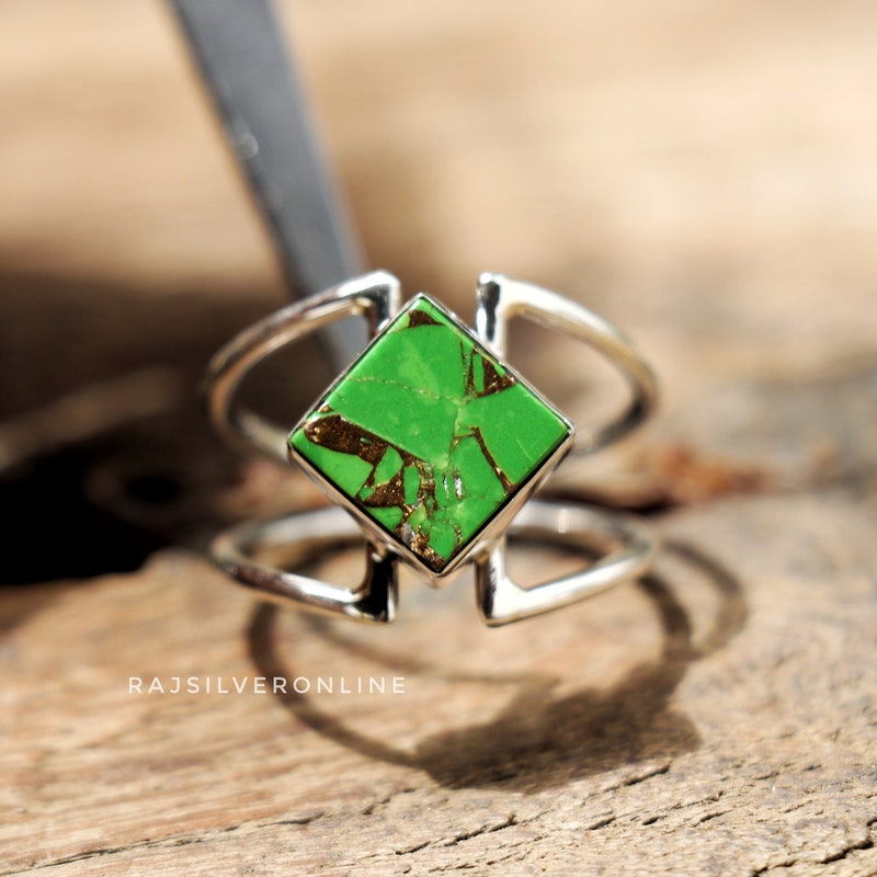 Square Stone Ring - Etsy