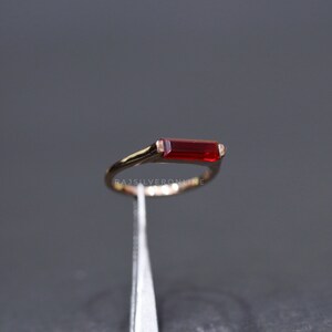 Hydro Red Garnet Ring, 18k Rose Gold Plated, 925 Sterling Silver Ring ...
