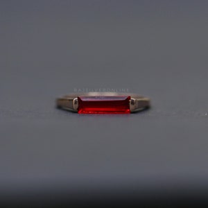 Hydro Red Garnet Ring, 18k Rose Gold Plated, 925 Sterling Silver Ring ...