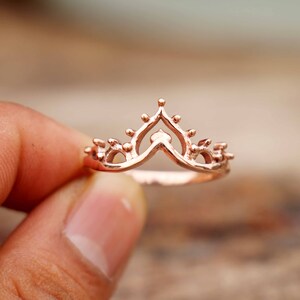 Women Crown Ring, 18k Rose Gold Plated, 925 Sterling Silver Ring ...