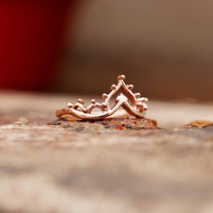 Women Crown Ring, 18k Rose Gold Plated, 925 Sterling Silver Ring ...