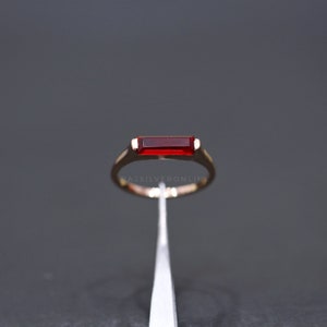 Hydro Red Garnet Ring, 18k Rose Gold Plated, 925 Sterling Silver Ring ...