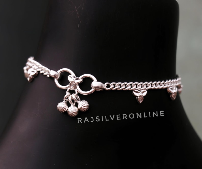 Sterling Silver Jingle Bell Anklet: Artisan Handmade Ankle Bracelet ...