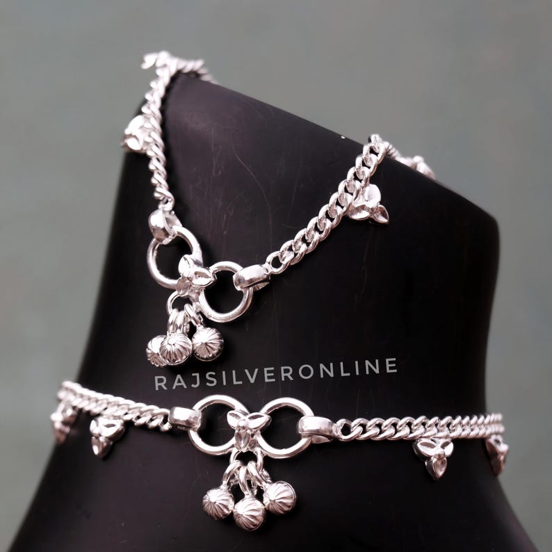 Sterling Silver Jingle Bell Anklet: Artisan Handmade Ankle Bracelet ...