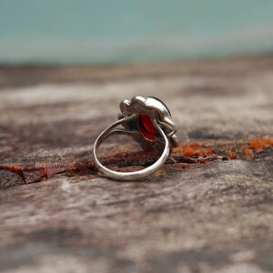 Red Crystal Ring, Filigree Ring, 925 Sterling Silver Ring, Handmade ...