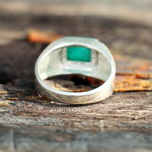 Handmade Sterling Silver Men's Ring: Indian Emerald Signet - Etsy