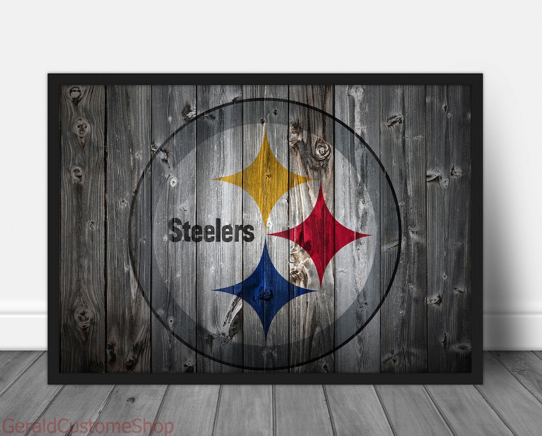 Pittsburgh Steelers Barnwood Sports NFL Football Canvas Poster Wall Art ...