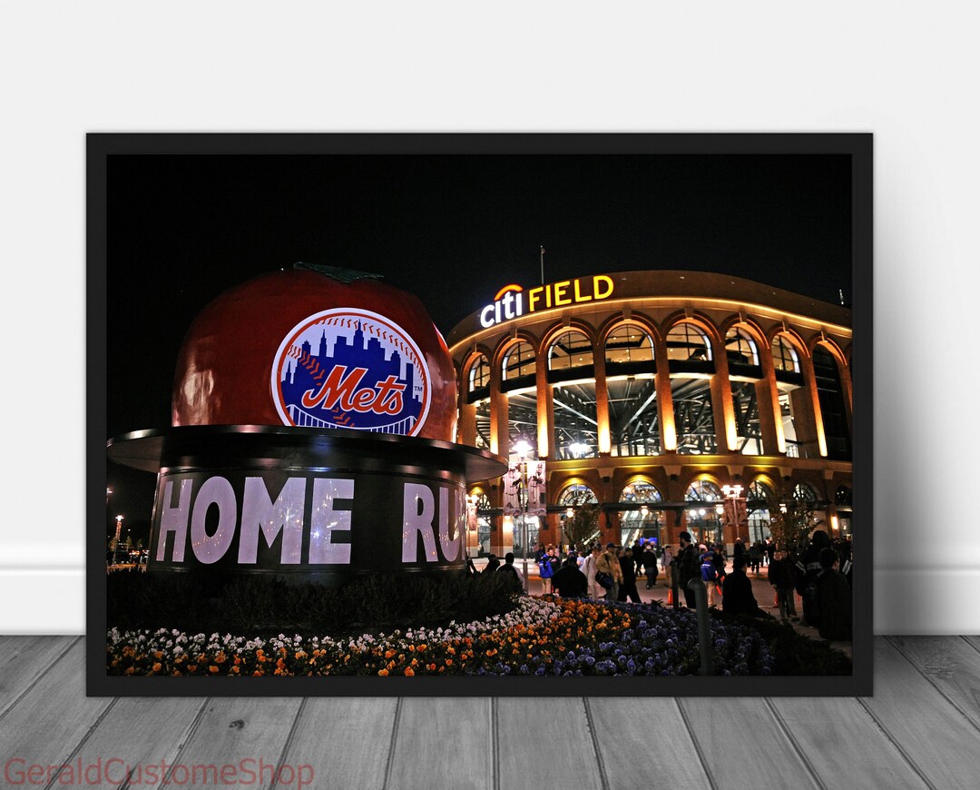 New York Mets Stadium Baseball Canvas Poster Wall Art Home Decor Framed ...