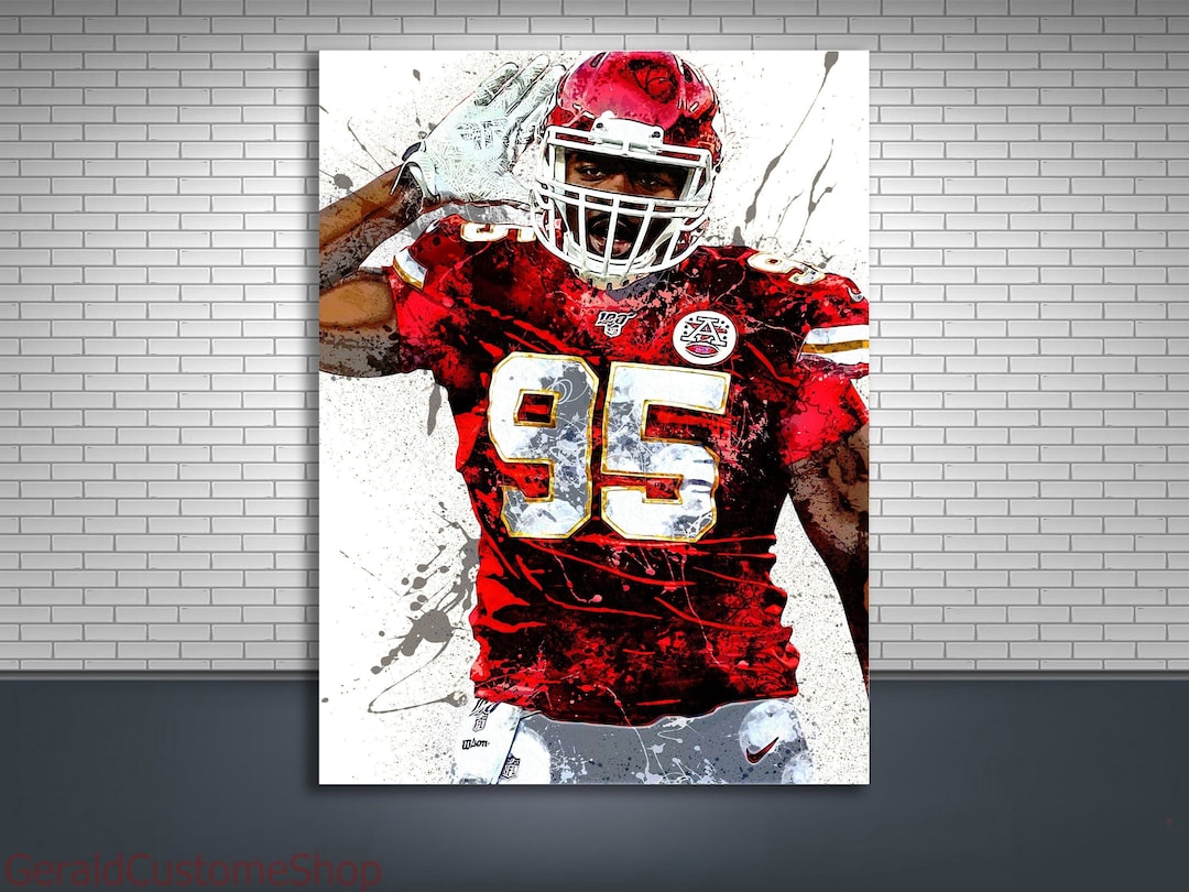 Chris Jones Kansas City Chiefs Canvas Poster Wall Art Home Decor Framed ...