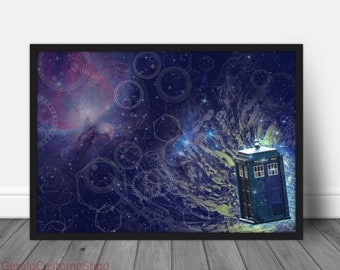 Canvas Doctor Who Tardis Box Paris Wall Art Doctor Who Wall Art Eiffel ...
