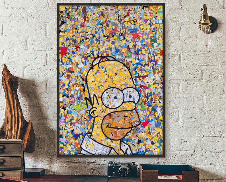 The Simpsons Characters Abstract Cartoon Canvas Poster Wall Art Home ...