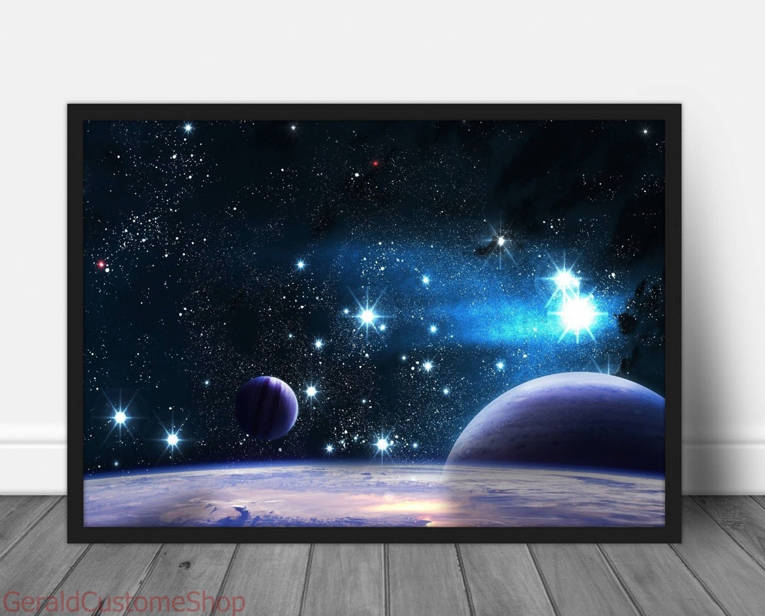 Galaxy Starry Sky Space Universe Canvas Poster Wall Art Home Decor ...