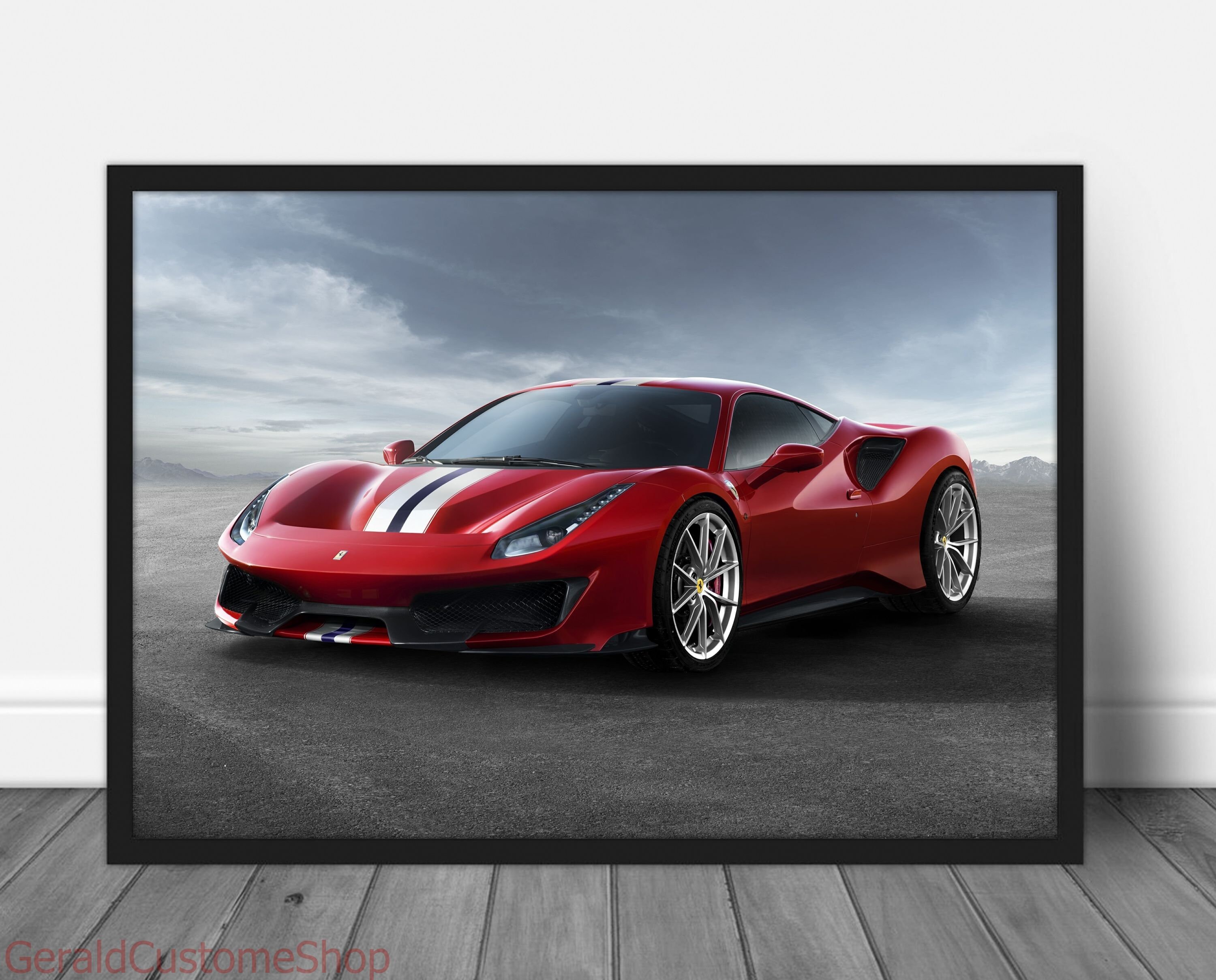 Ferrari 488 Pista Supercar Luxury Car Canvas Poster Wall Art Home Decor ...