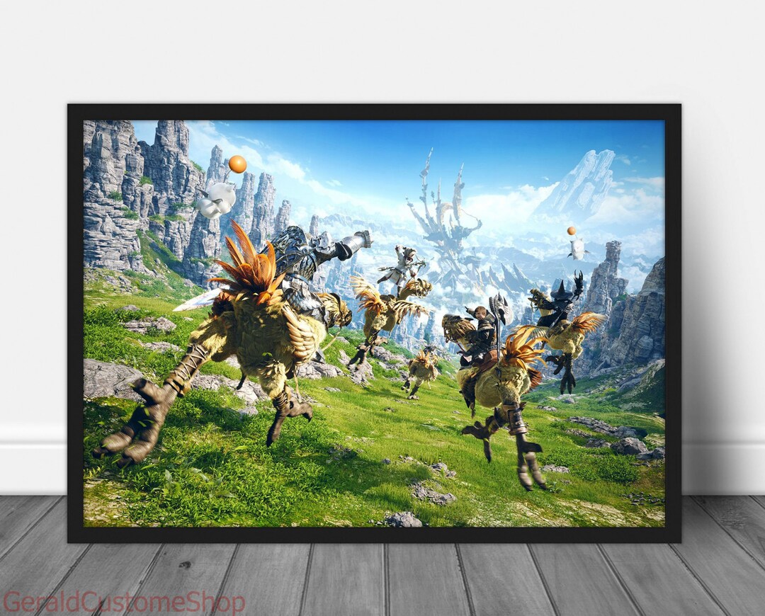 Final Fantasy XIV Gaming Canvas Poster Wall Art Home Decor Framed Gift ...