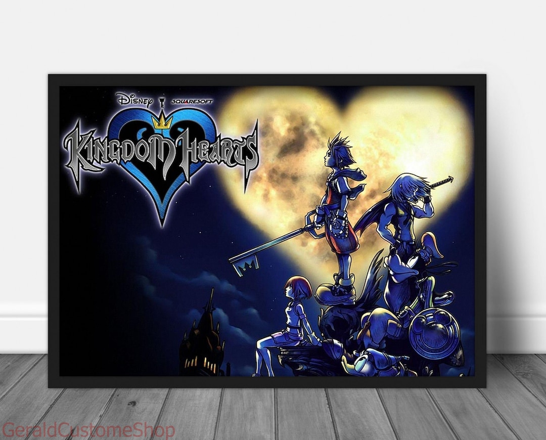 Kingdom Hearts Poster Sora Riku Kairi Gaming Art Decor Canvas Poster Wall Art Home Decor Framed ...