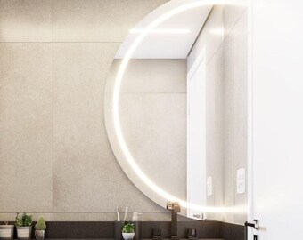 Half Circle Led Mirror - Etsy