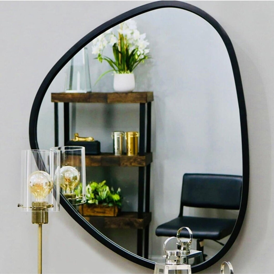 Irregular Entry Mirror Asymmetric Console Mirror - Etsy