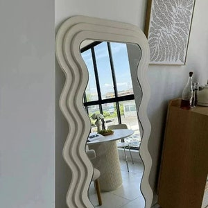 Asymmetrical Floor Full Body Wavy Mirror Curvy Unique Full Body Mirror ...