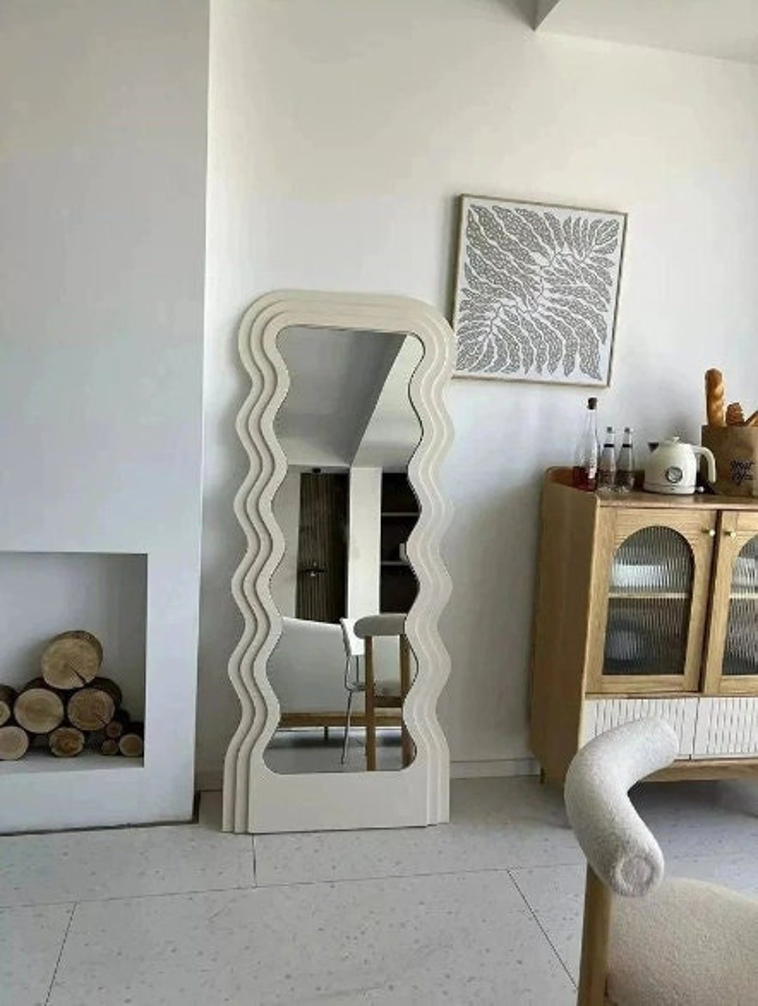 Asymmetrical Floor Full Body Wavy Mirror Curvy Unique Full Body Mirror ...