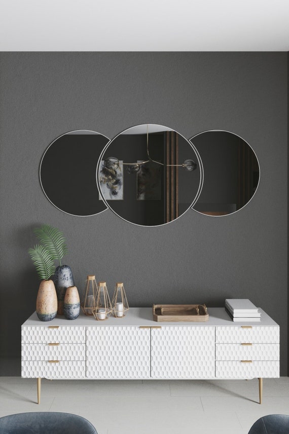 Luxury Set of 3 Decorative Mirror modern Triple Wall Mirror - Etsy