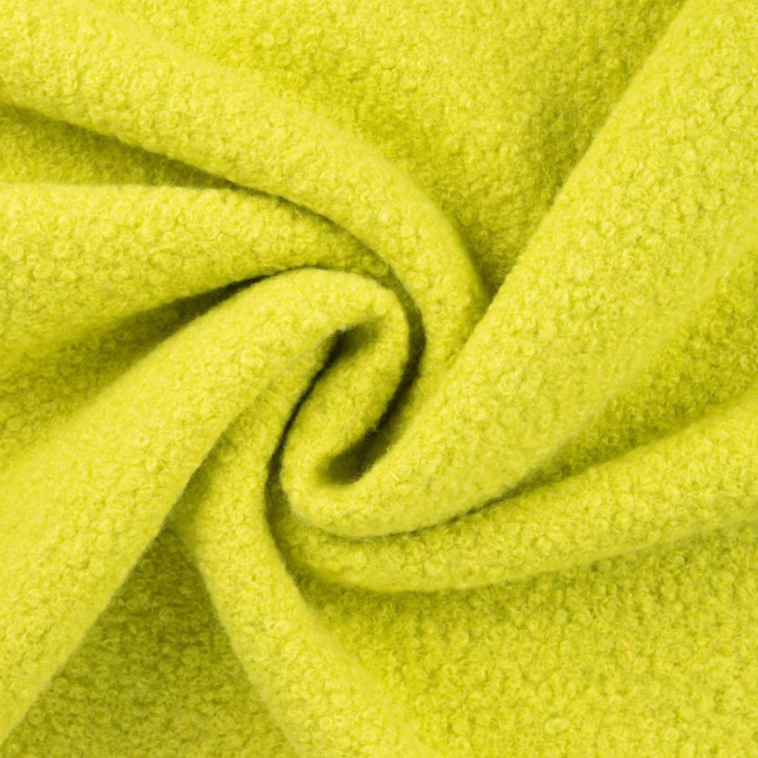 Anise Green Boucle Wool Fabric by the Meter Premium Quality Warm Fabric ...
