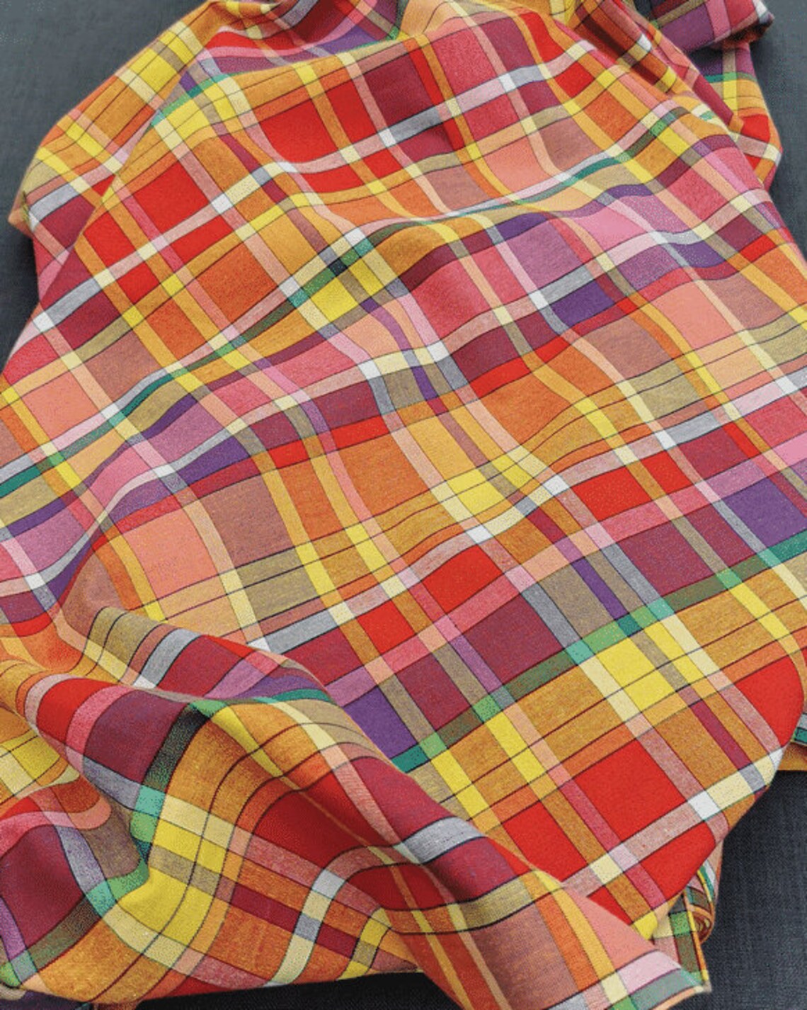 West Indian Madras Fabric Guadeloupe Martinique Multicolored - Etsy