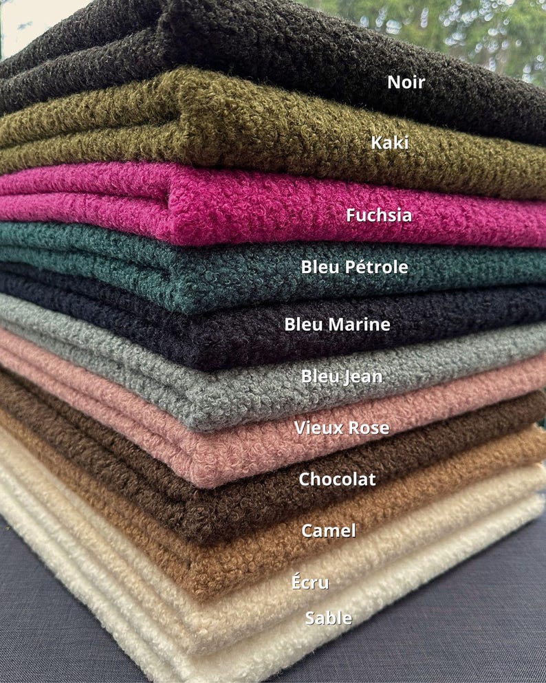 Terry Wool Fabric by the Meter, 11 Colors, Warm, Superior Quality ...