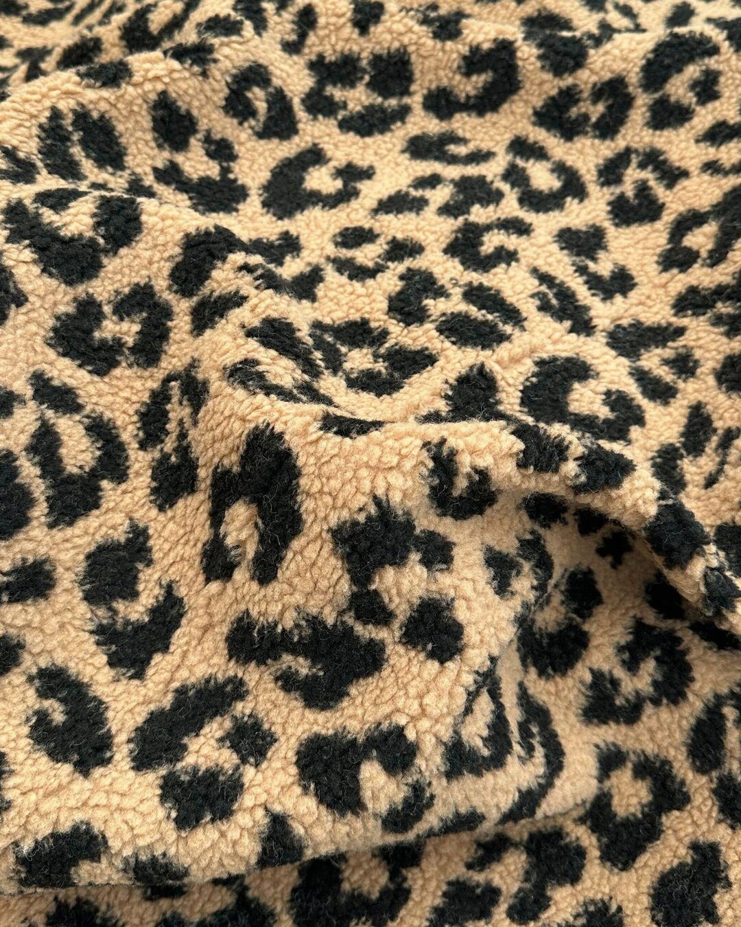 Camel Leopard Print Terry Terry Fabric - Etsy
