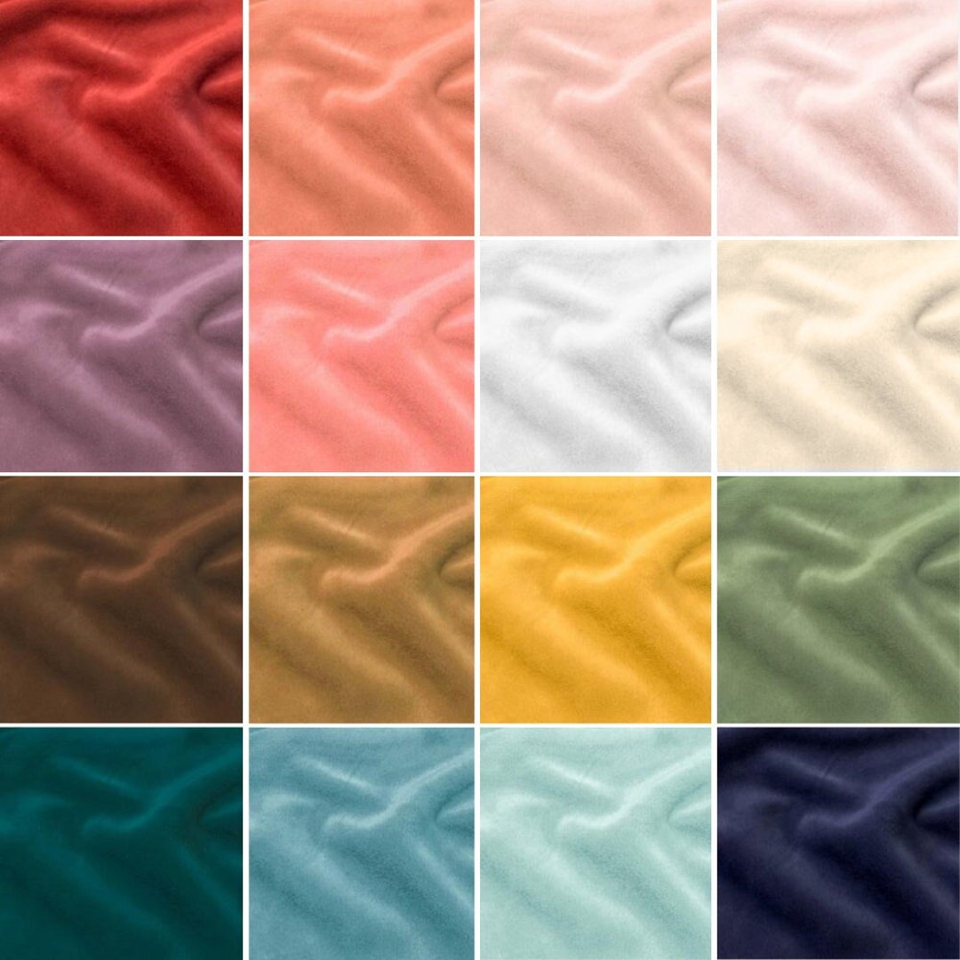 Smooth Fleece Minky Fabrics 16 Oeko-tex Colors Soft and Fluffy - Etsy