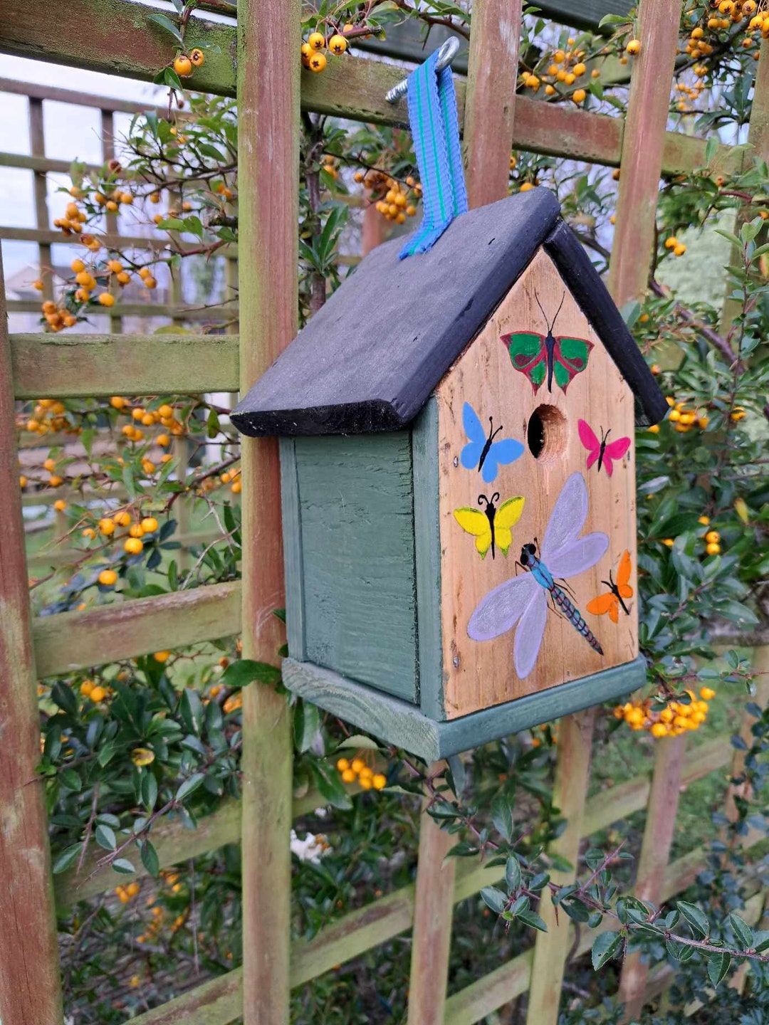 Rustic Handmade Wooden Bird Box House, Christmas Gift for Nature ...