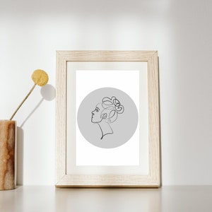 Profile Silhouette Printable Artwork, One Line Art - Silhouette Line ...