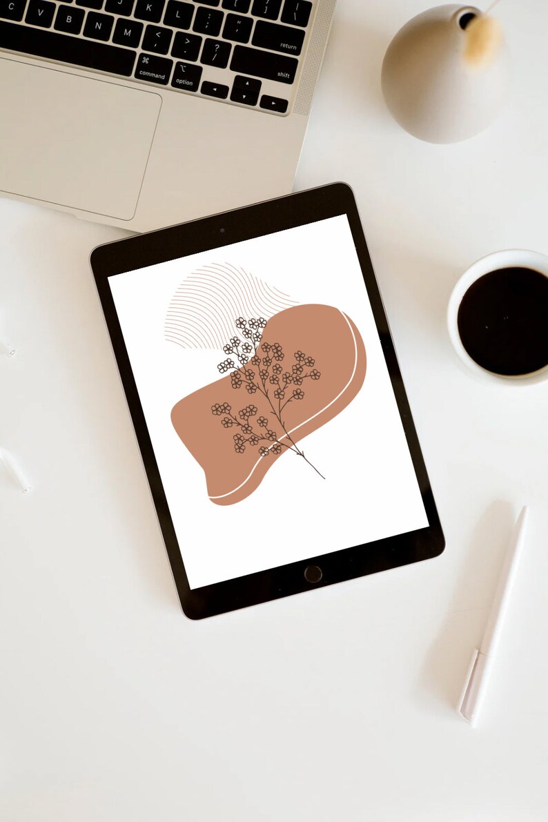 Aesthetic Flower Print, Printable Greenery Art - Plant Art - Home Decor ...