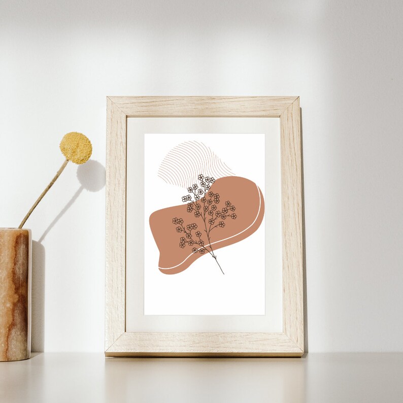 Aesthetic Flower Print, Printable Greenery Art - Plant Art - Home Decor ...