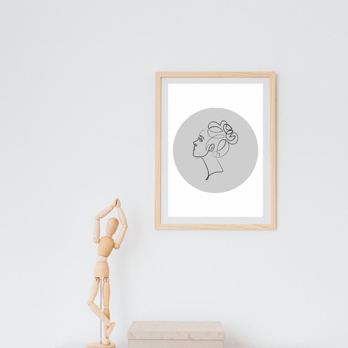 Profile Silhouette Printable Artwork, One Line Art - Silhouette Line ...