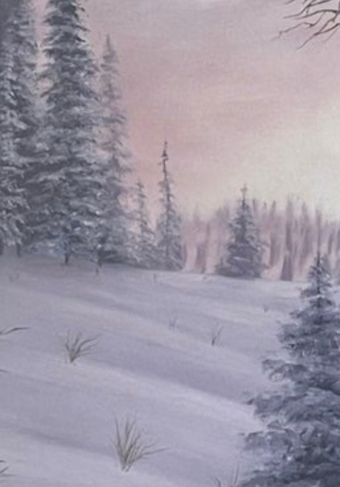 Red Cardinal Winter Scene 18x24 Hand Painted Original Artwork Landscape ...