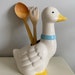 Vintage German Hand-painted Ceramic Mother Goose Shaped Kitchen Utensil ...