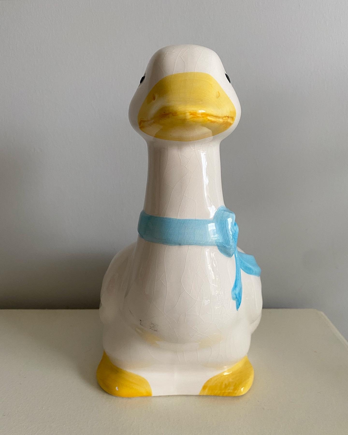 Vintage German Hand-painted Ceramic Mother Goose Shaped Kitchen Utensil ...