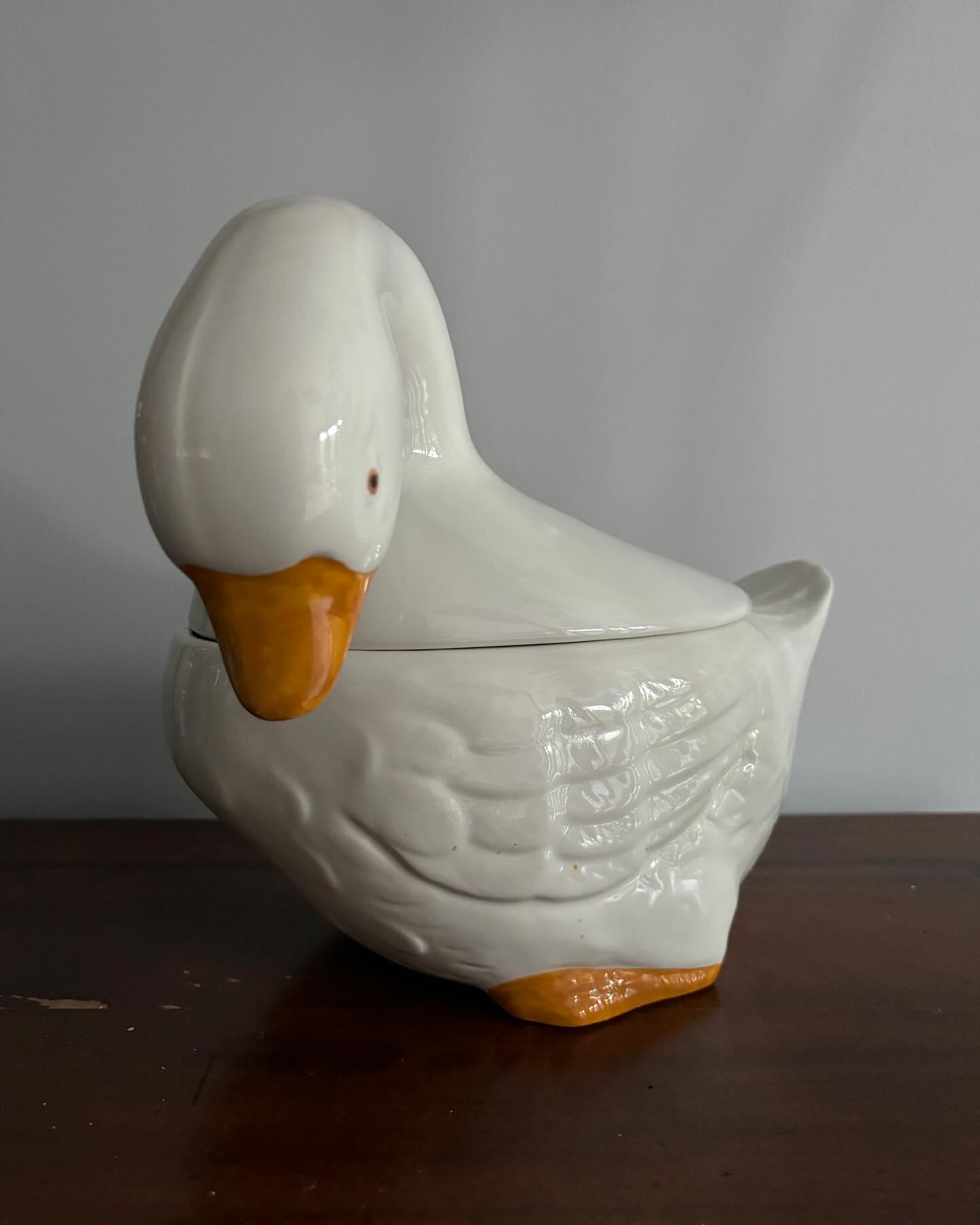 Vintage Ceramic Goose Container, Farmhouse Kitchen Decor, Country Home ...