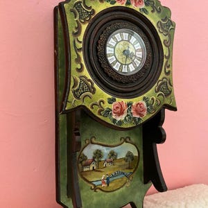 Antique Hand-painted Wall Clock, Vintage Handmade Retro Wall Watch ...