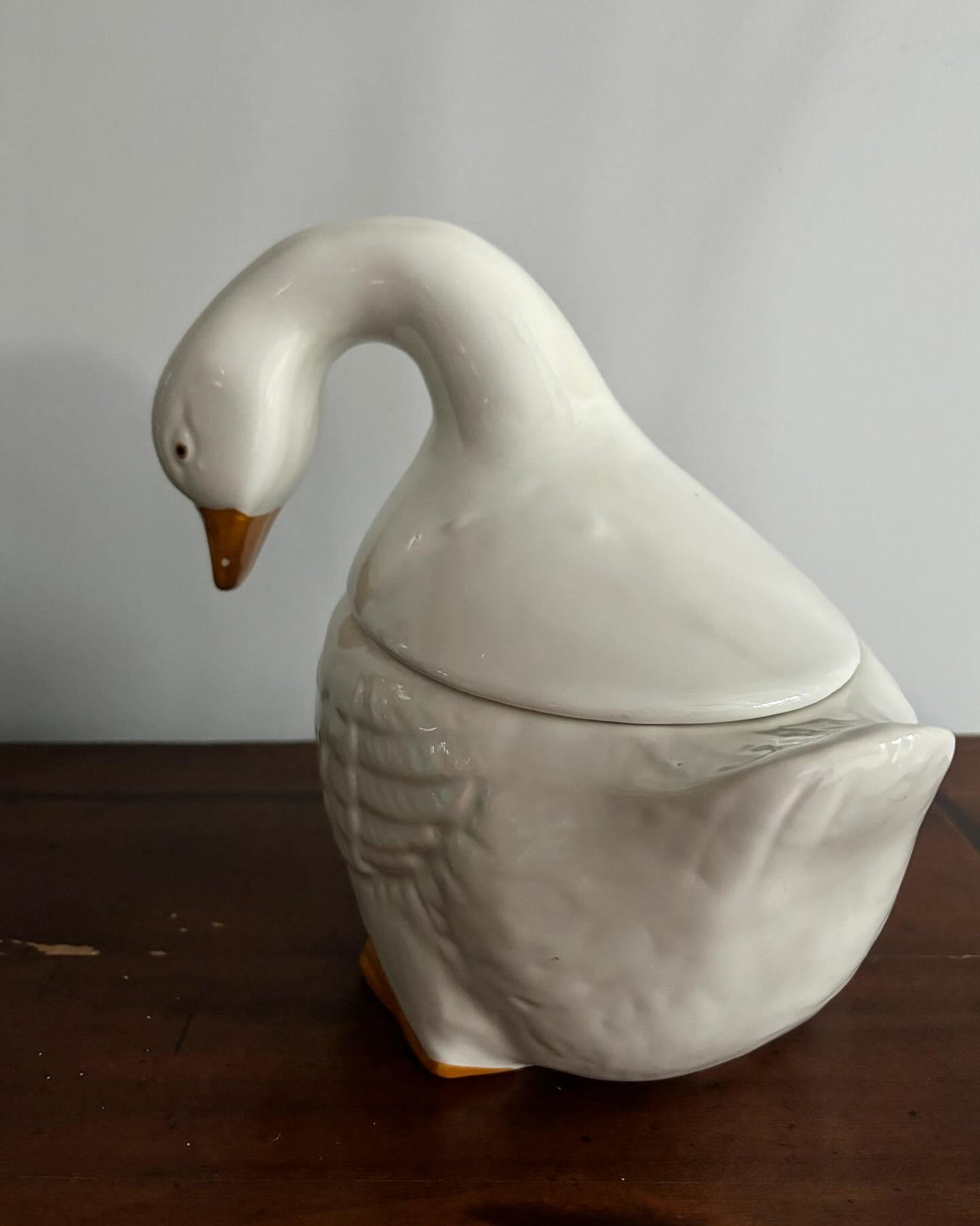 Vintage Ceramic Goose Container, Farmhouse Kitchen Decor, Country Home ...